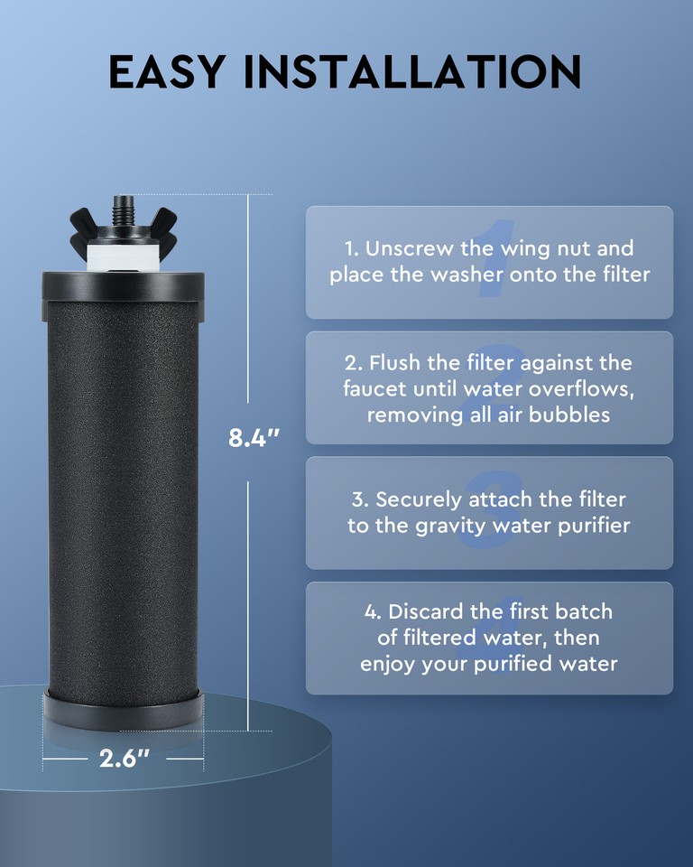 CO-Z 2.25 Gallons Gravity-Fed Water Filter System & Water Filter ...