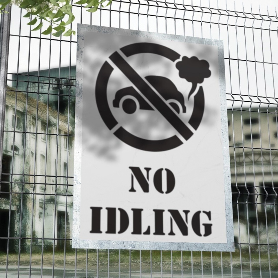 No Idling Stencil - No Idling Clean Air Zone Template | eBay UK