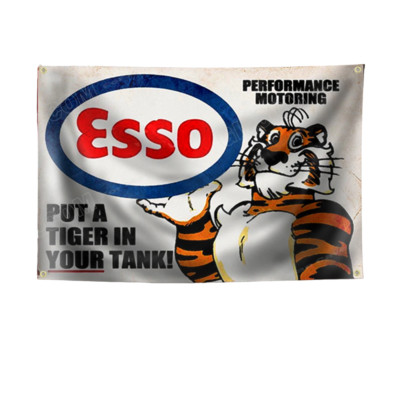 Esso Tiger Flagge Fahne Banner Garage Bar Deko Biker Oldtimer Gas USA ...