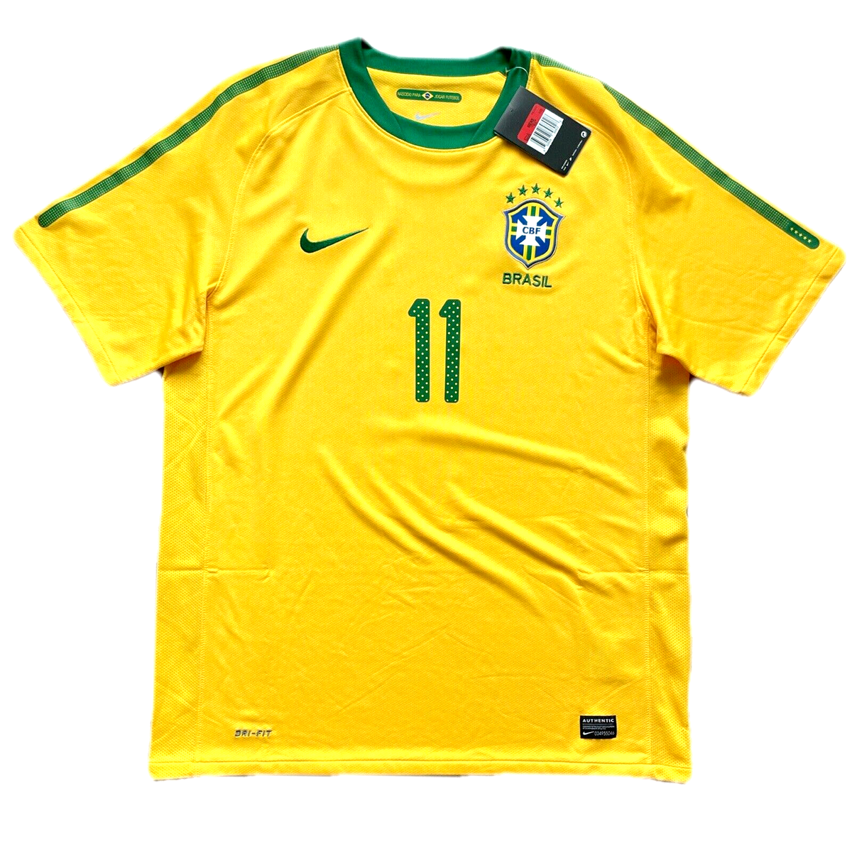 2010/11 Brazil Home Jersey #11 ROBINHO Large Camiseta Nike 2010/11 Brazil Home Jersey #11 ROBINHO Large Camiseta Nike