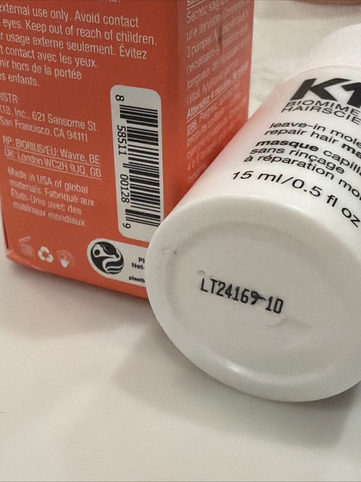 K18 Leave-In Repair Hair Mask Treatment Repair Dry/Damaged Hair 15 ml ...