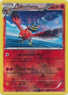 1x Talonflame - 28/146 - Holo Rare - Reverse Holo NM-Mint Pokemon XY ...