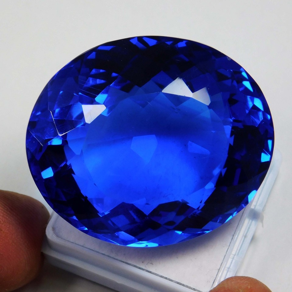 Natural 55 Ct+ Mind Blowing AA+ Blue Tanzanite Oval Cut Certified ...
