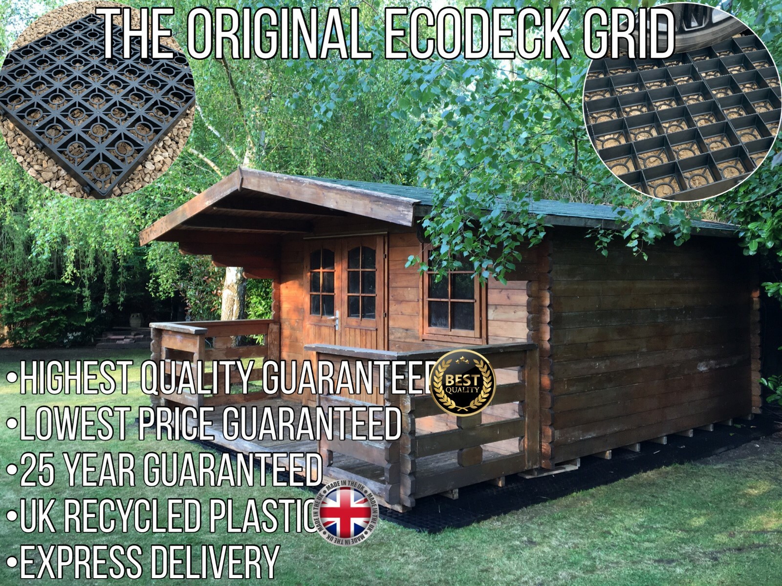 SHED BASE GRID KIT 4x3 OR 5x3 FEET OR 1.5x1 M ECO BASE GRIDS GARDEN ...