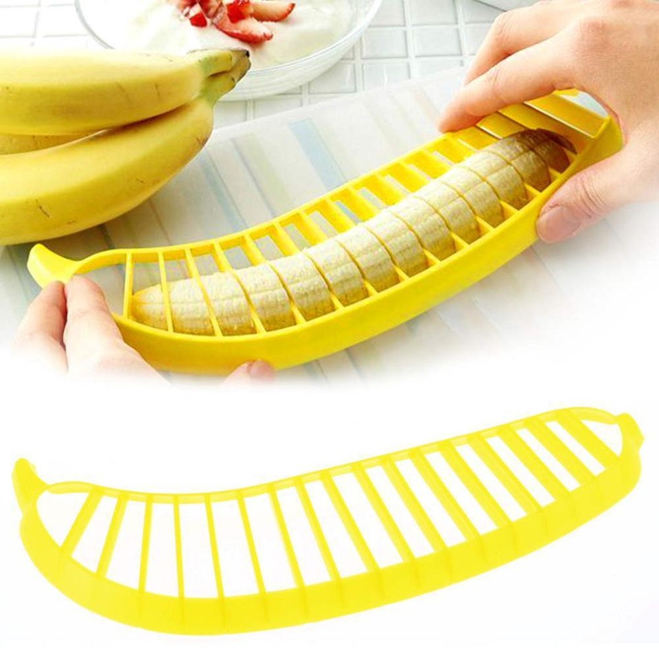 2X Banana Slicer Chopper Cutter for Fruit Salad Sundaes Cereal Kitchen ...