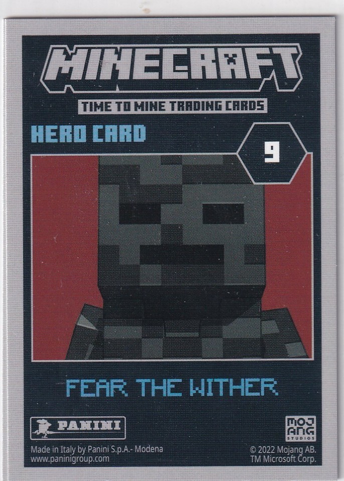 Panini Minecraft Time To Mina Trading Tarjetas Tarjeta Núm 9 Fear The ...