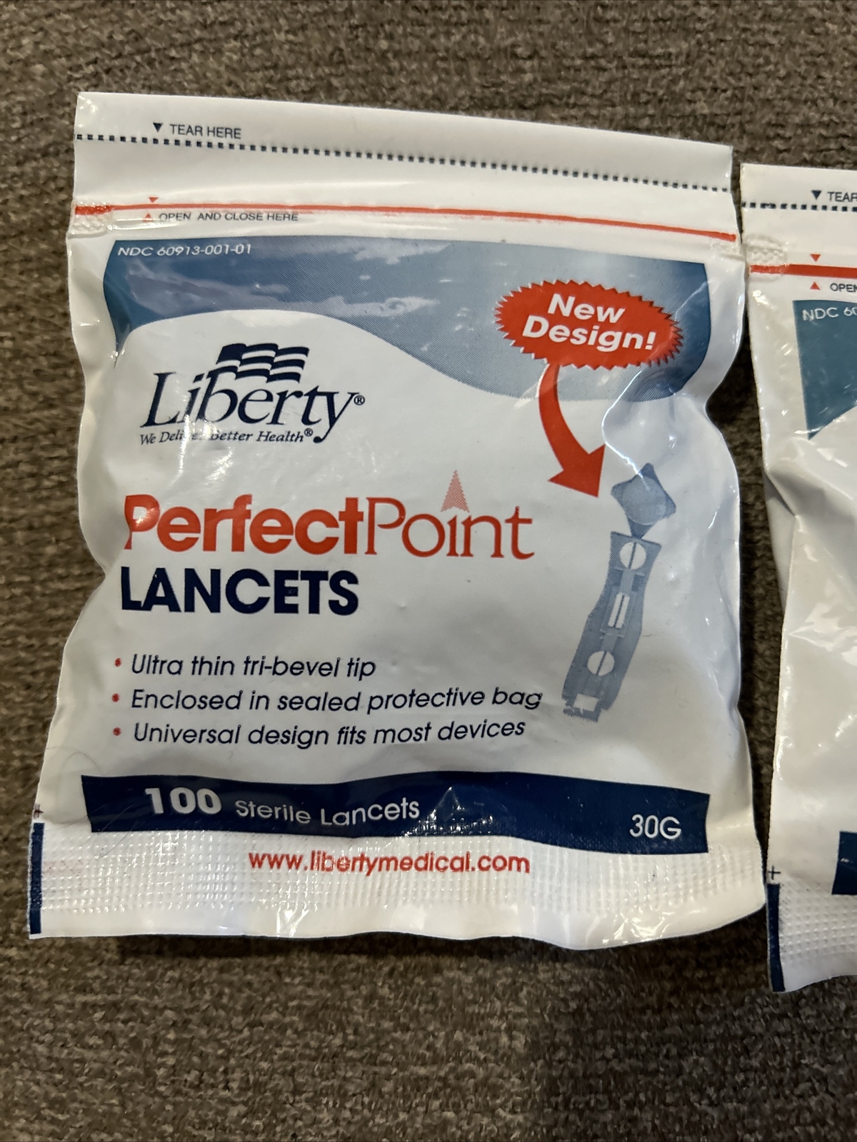 Lancets LIBERTY MEDICAL Perfect Point 2 pkg 100/pkg 30g Diabetes care ...