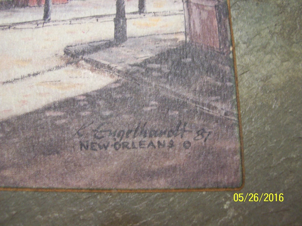 KNUT "KEN" ENGELHARDT Roofing Slate Art Print Royal Street Scene | eBay
