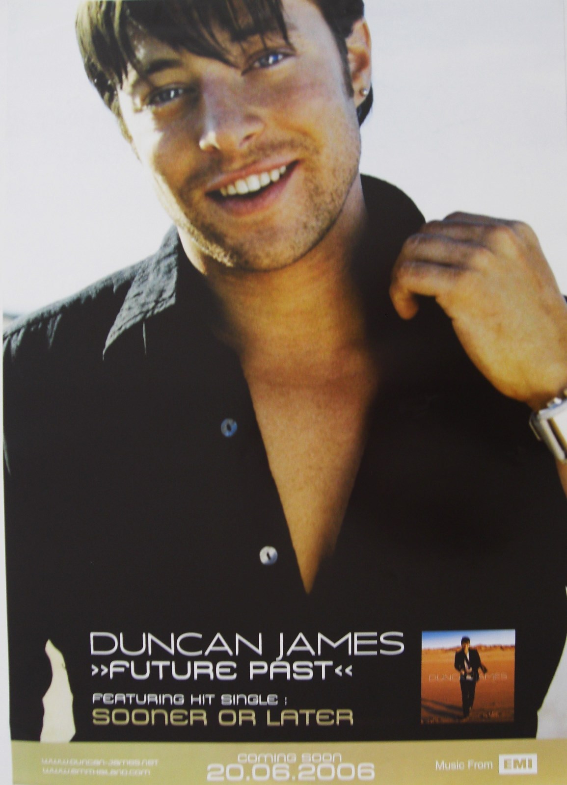 DUNCAN JAMES "FUTURE PAST" THAILAND PROMO POSTER - Blue, U.K. Boy Band ...