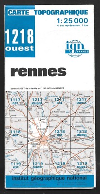 CARTE IGN SERIE BLEUE . 1218 OUEST . RENNES | eBay
