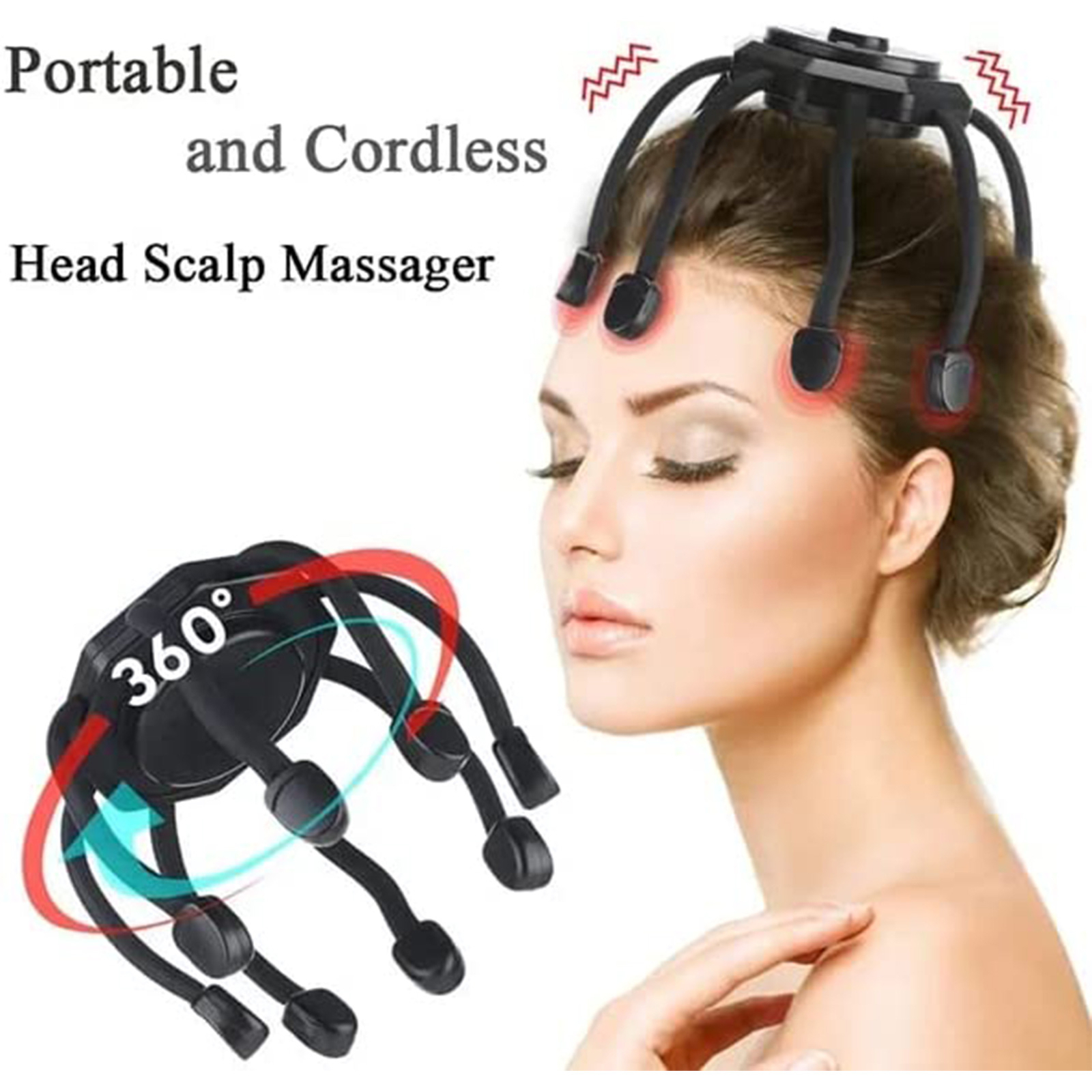 360° Electric Claw Scalp Head Scratcher Vibrating Massager Relief ...