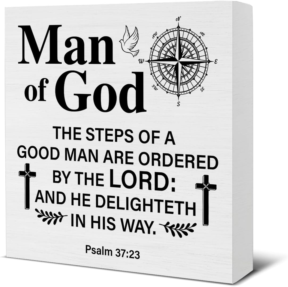 Pastor Gifts for Men, Man of God Pastor Wood Block Sign Christian ...