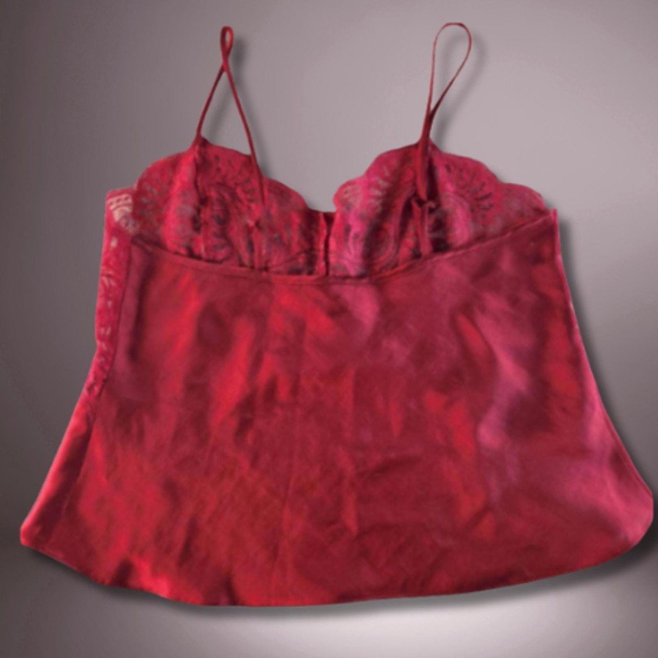 Y2K Red Silk Lace Cami Coquette Femme Fatale Baddie Whimsigoth Dark ...