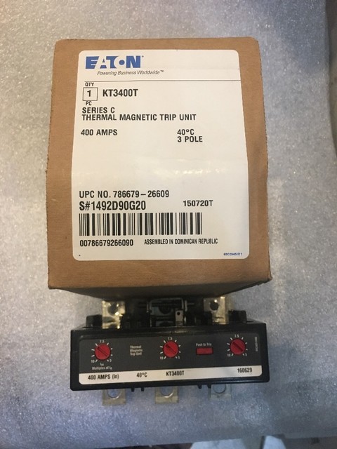 EATON KT3400T SERIES C 3 POLE 400AMPS THERMAL MAGNETIC TRIP UNIT NEW | eBay
