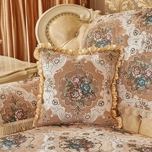 Luxury Sofa Cover Non-slip Embroidery Lace Cushion Jacquard Couch ...