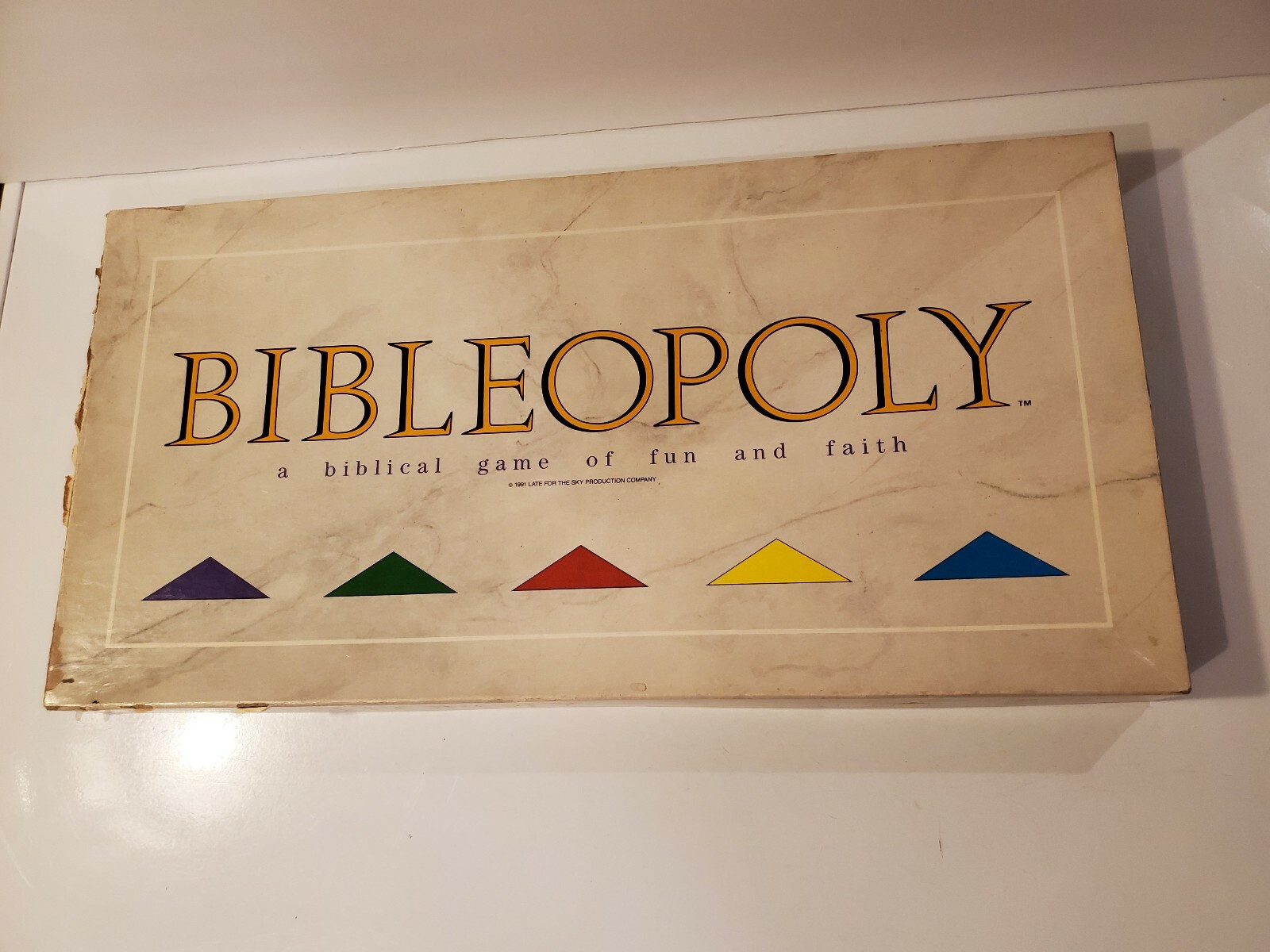 Bibleopoly biblical game of fun faith 1991 vintage board game church ...