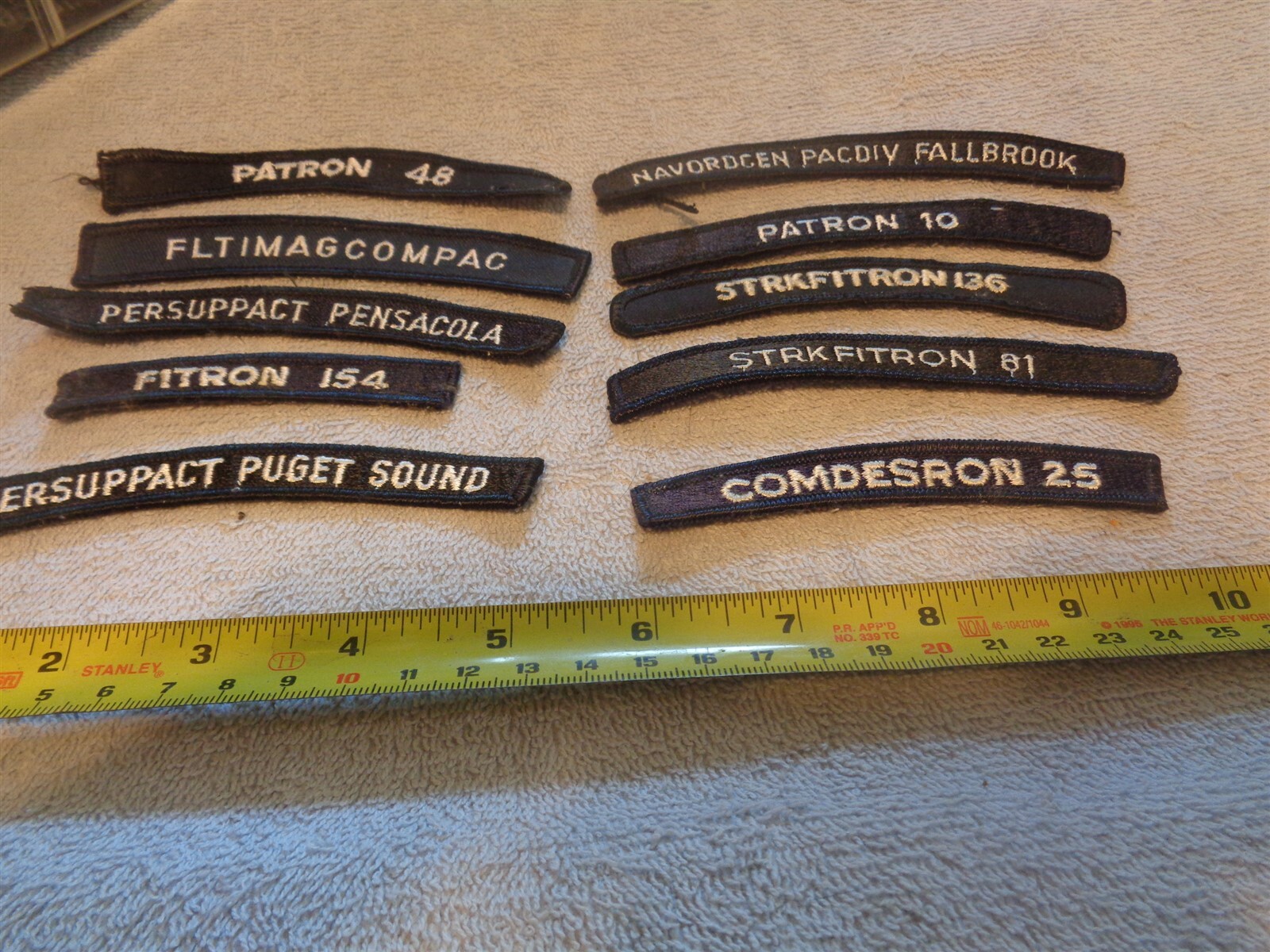 Ten (10) Different Navy Tabs or Rockers (BOX KIWI BAG#CT1) | eBay