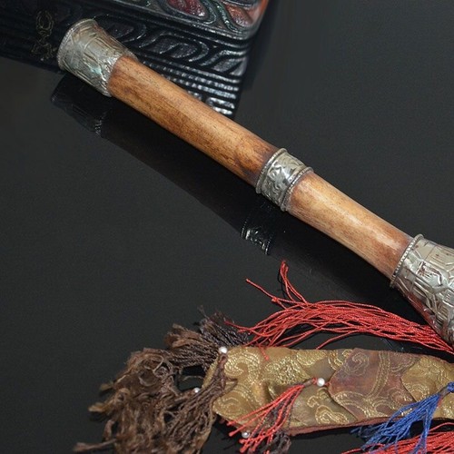 12"Chinese dynasty silver Gem Silk horn Ritual Kangling Trumpet Horn ...