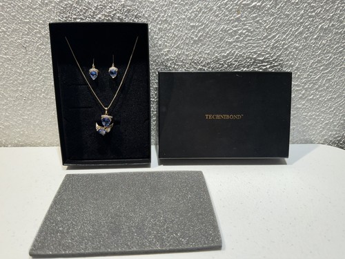 Technibond Classic HSN Gold Tone Sterling Silver Necklace Earring ...