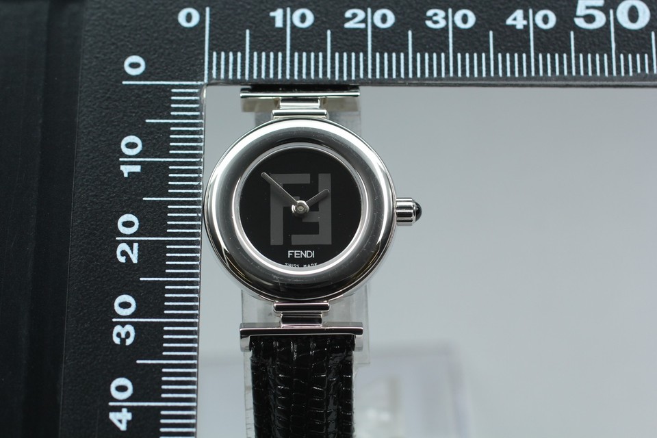 [Near MINT Box] FENDI 320L Orologi Black Silver Women's Quartz Watch ...