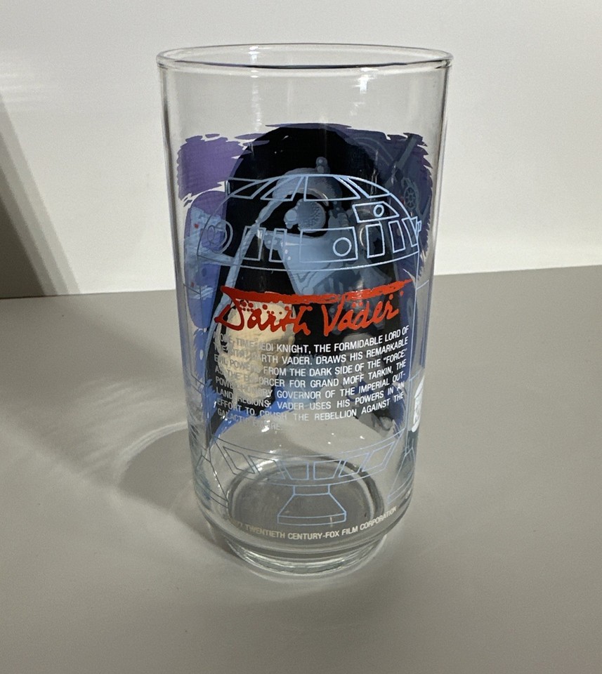 Vintage 1977 Burger King Coca Cola Star Wars Darth Vader Glass VG ...