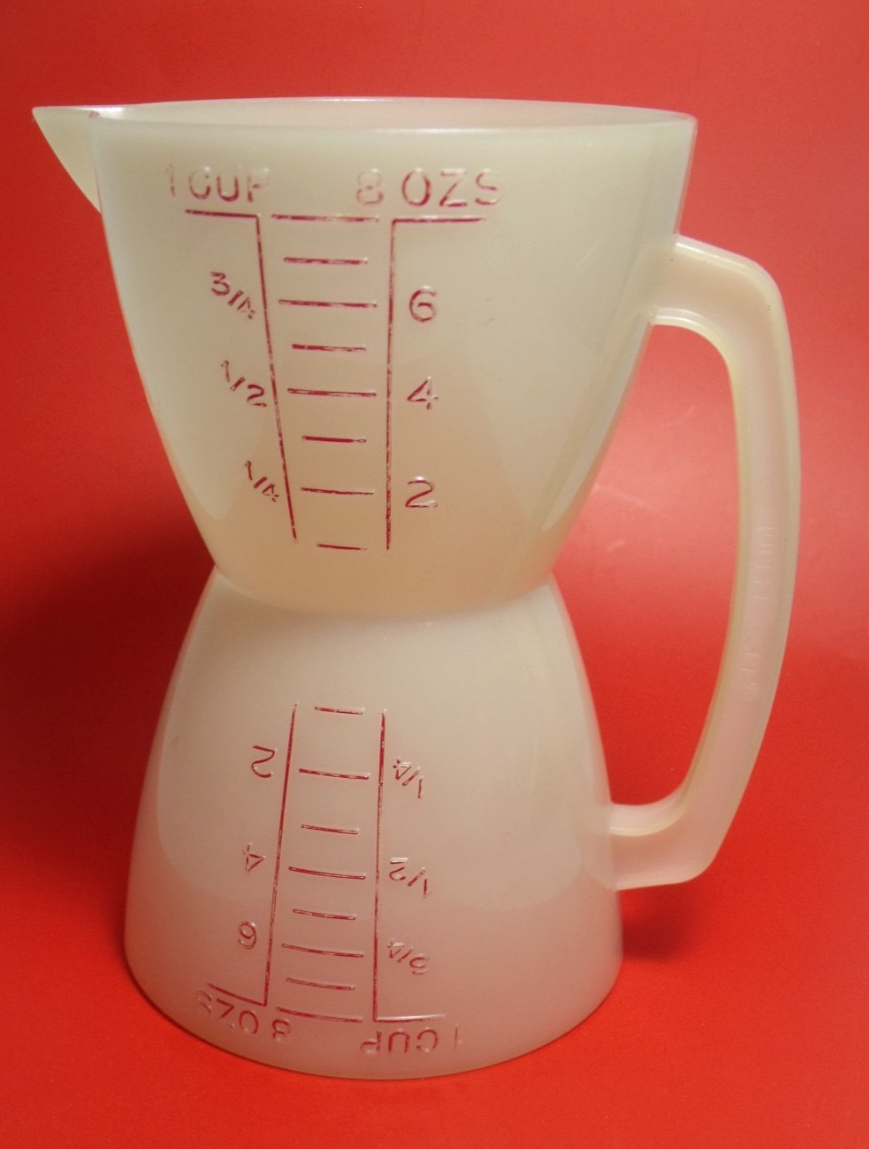Vintage Tupperware Measuring Cup Two-Sided Double Wet Dry 8 Oz 1 Cup ...