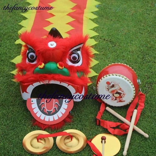RED Lion Dance Props Mascot costume one pants 12 inch Chinese Folk ...