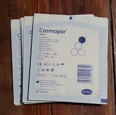 Hartmann 900820 Cosmopor Absorbent Adhesive Dressing 4" x 4" lot 10 Exp ...