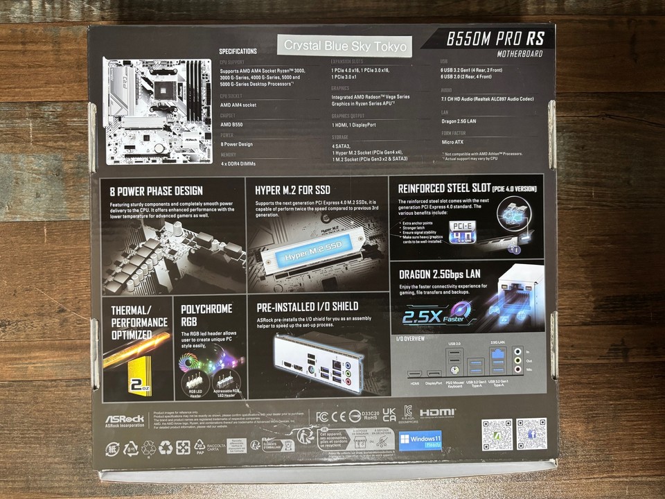 ASRock B550M PRO RS AMD AM4 Ryzen 5000/4000/3000 MicroATX Motherboard ...