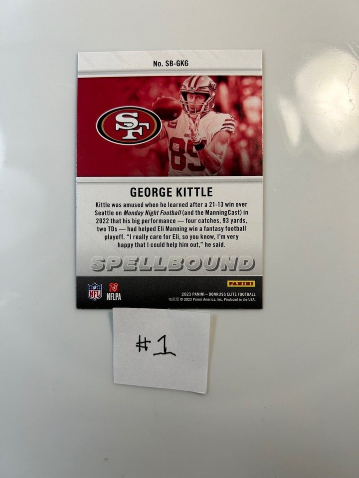 2023 Panini Donruss Elite - Spellbound Pink #SB-GK6 George Kittle | eBay