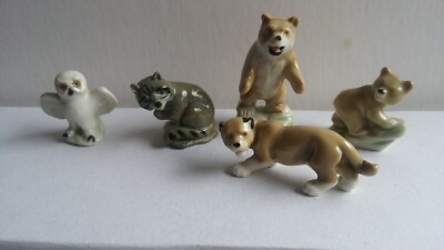 WADE Animals SET 9 issued 1958-1961 England snowy owl bear & cub cougar ...