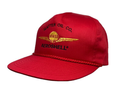 Vintage Slafter Oil Hat Cap Snap Back Red Rope Shell Aeroshell ...