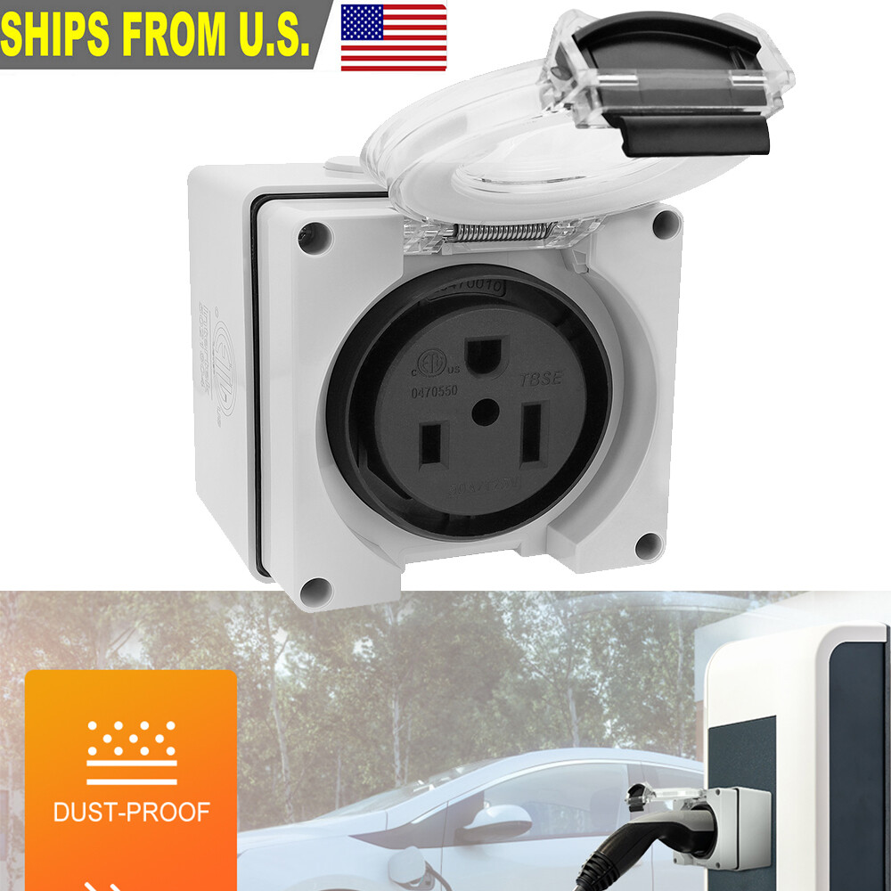 50A RV Power Outlet Box 125 Volt Electrical Outdoor Receptacle NEMA 5 ...