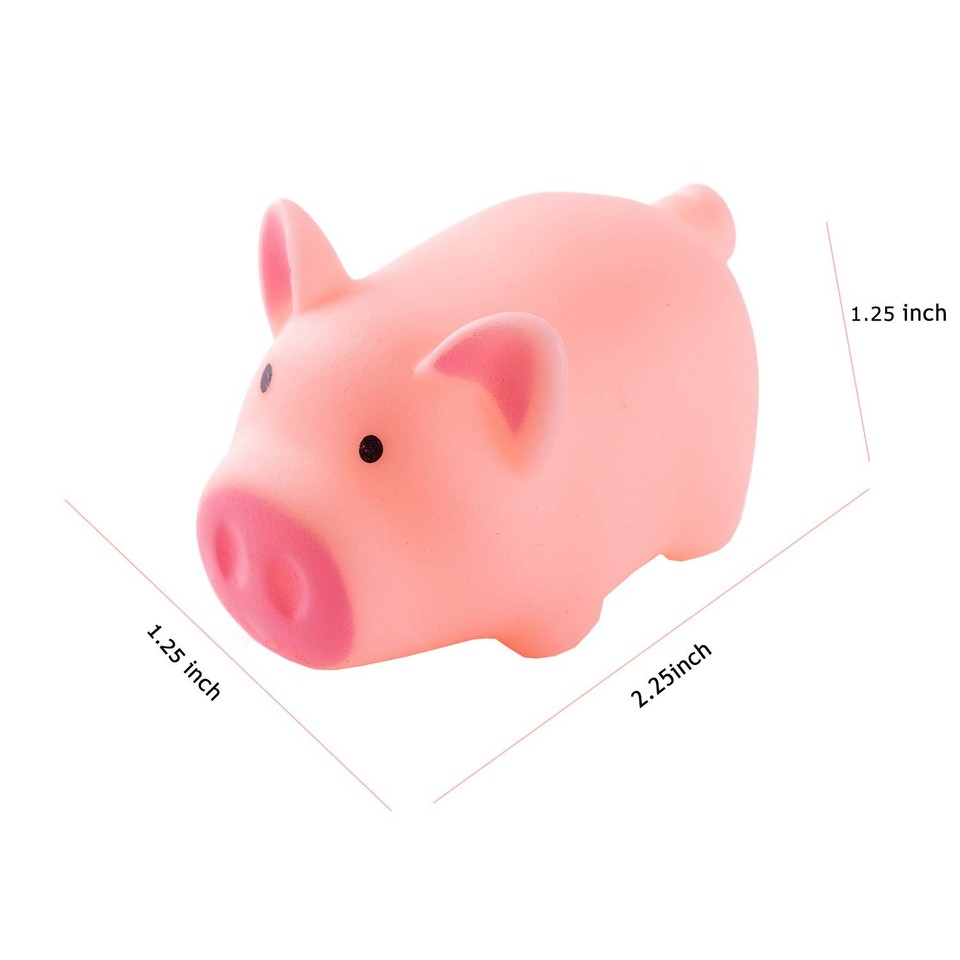 25 Pieces Mini Rubber Pigs Bulk Baby Bath Toy Pink Tiny Piggies Squeaky ...