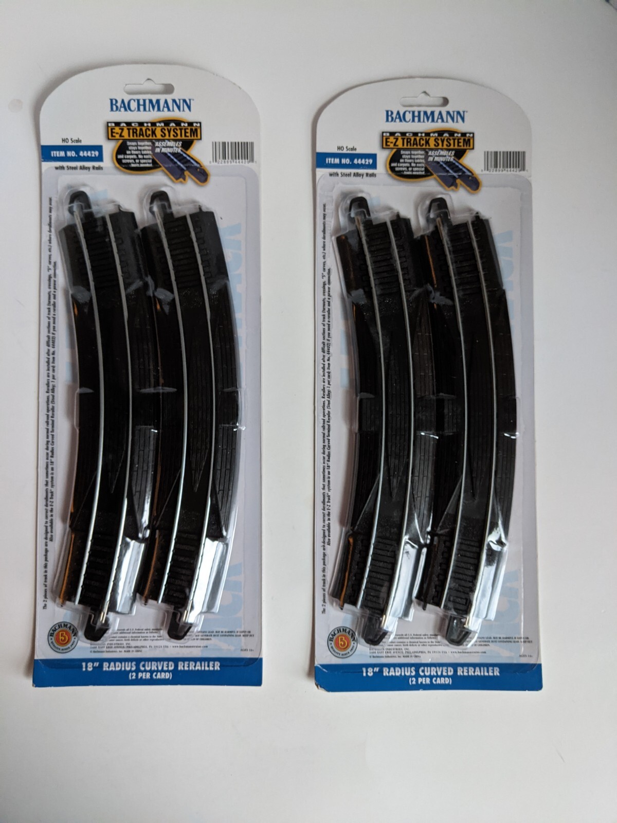 Ho Scale Model Trains Bachmann Train Track 18” Radius Curved Rerailer 2 ...