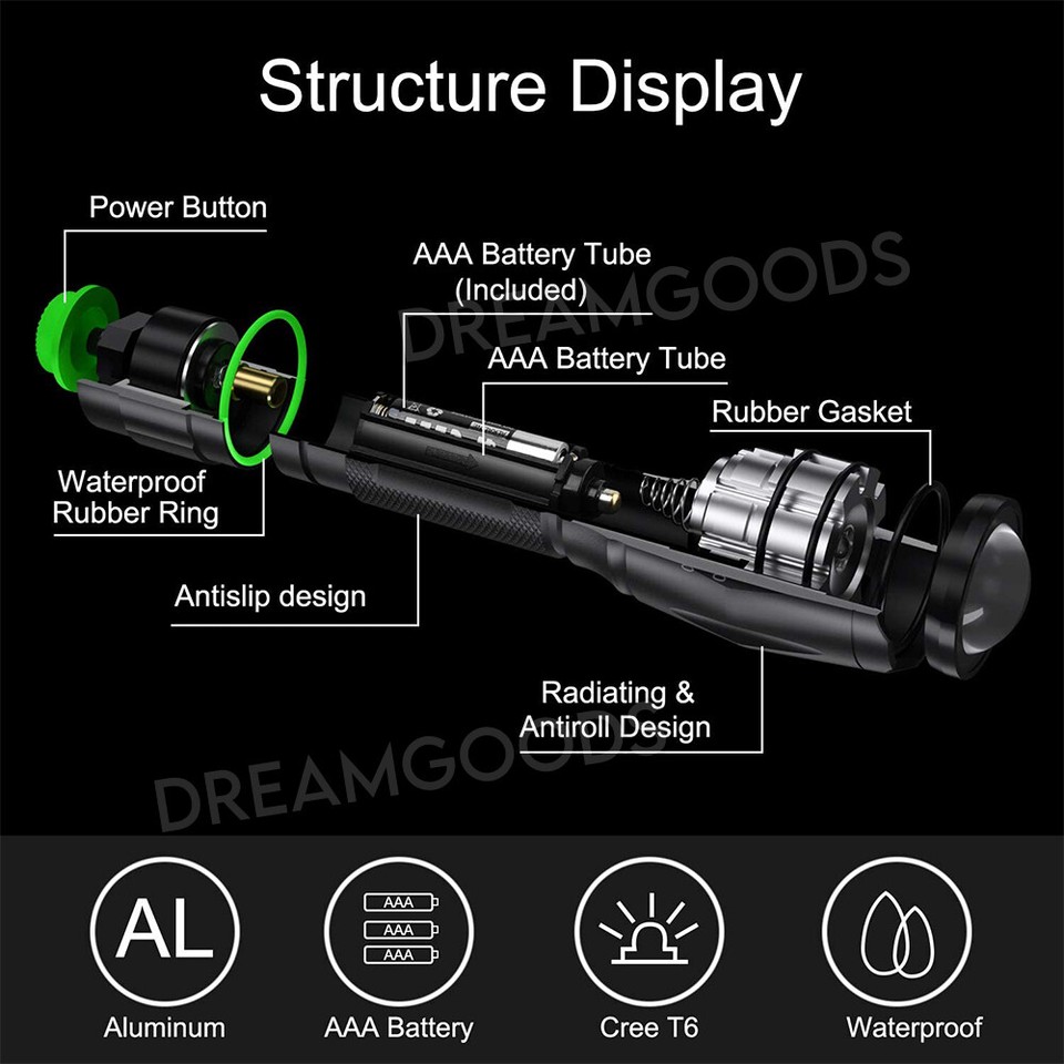 990000LM High Power Torch ULTRA VIOLET LED FLASHLIGHT UV Light ...