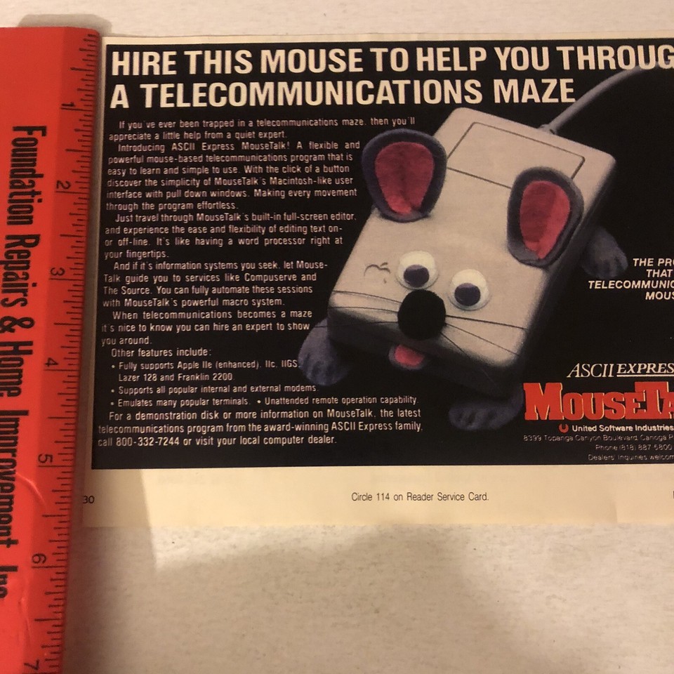 1990s Mouse-Talk Computer Vintage Print Ad pa18 | eBay