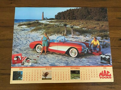 1992 MAC Tools Calendar Poster 1957 Corvette Sexy Girl Chevrolet Chevy ...