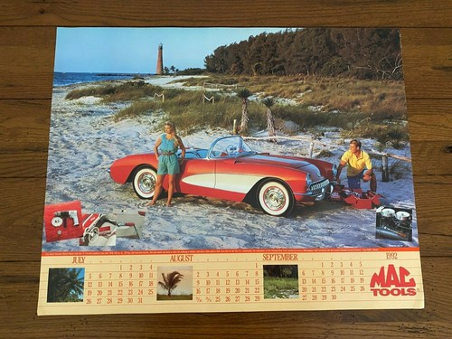 1992 MAC Tools Calendar Poster 1957 Corvette Sexy Girl Chevrolet Chevy ...
