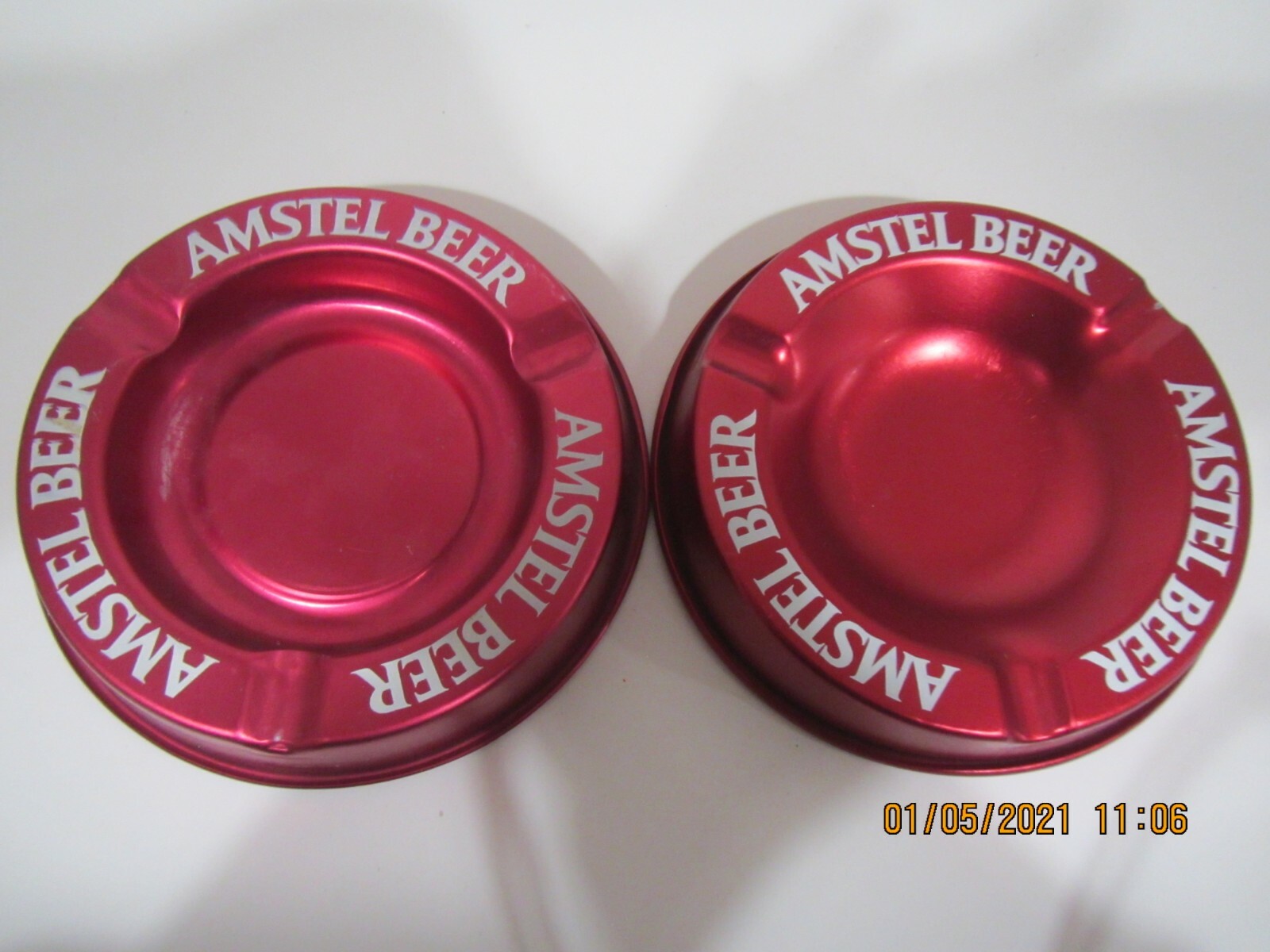 #226 VINTAGE AMSTEL Bier Beer AMSTEL BEER Red Aluminum Ashtrays from ...