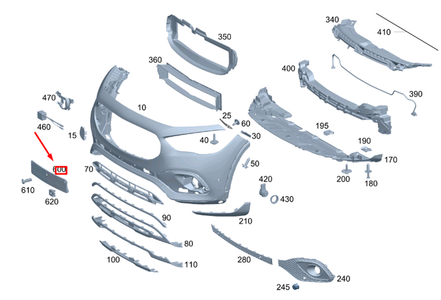 MERCEDES-BENZ GLA H247 FRONT LICENSE PLATE HOLDER A2478804901 GENUINE ...