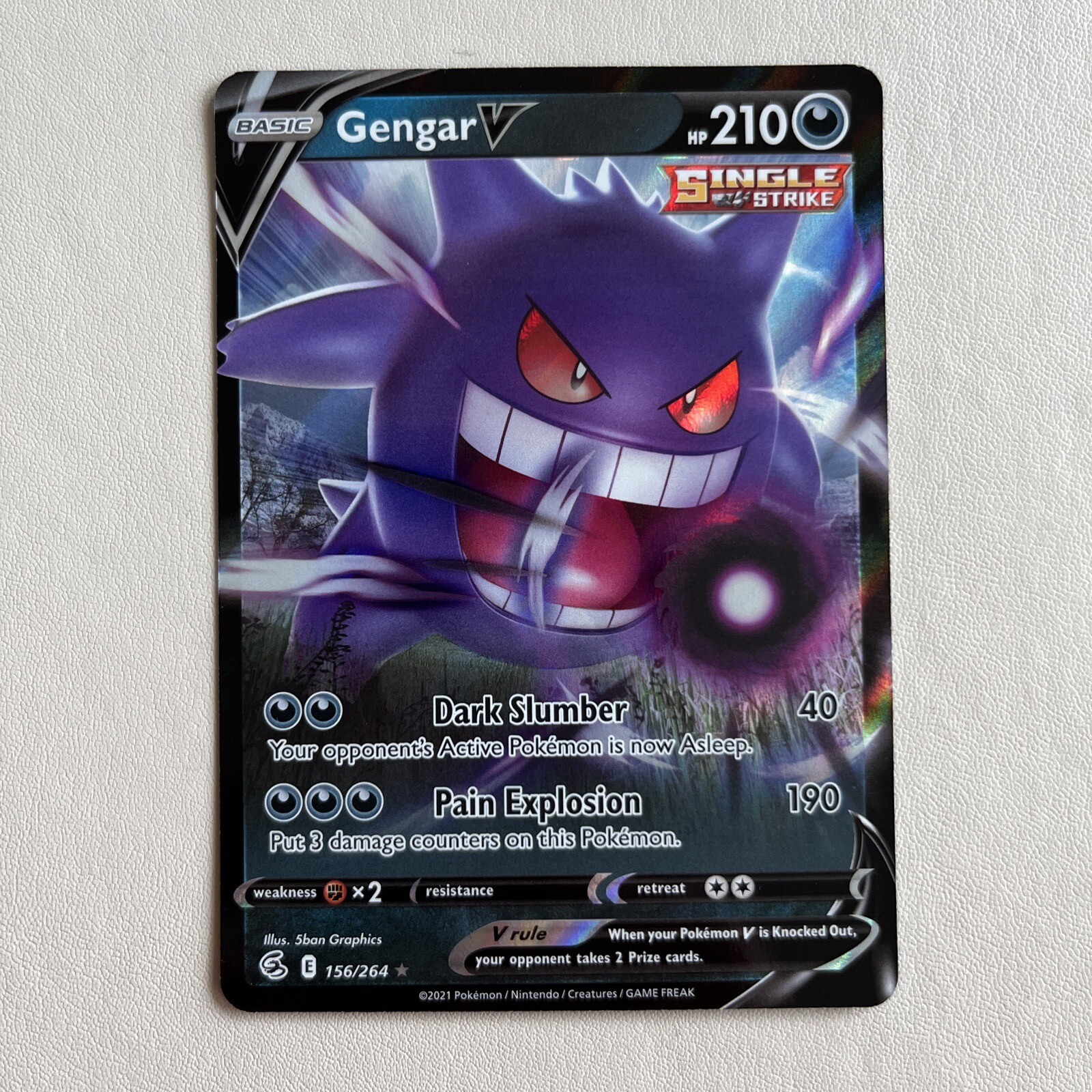 Pokémon TCG Gengar V Fusion Strike 156/264 Holo Ultra Rare for sale ...