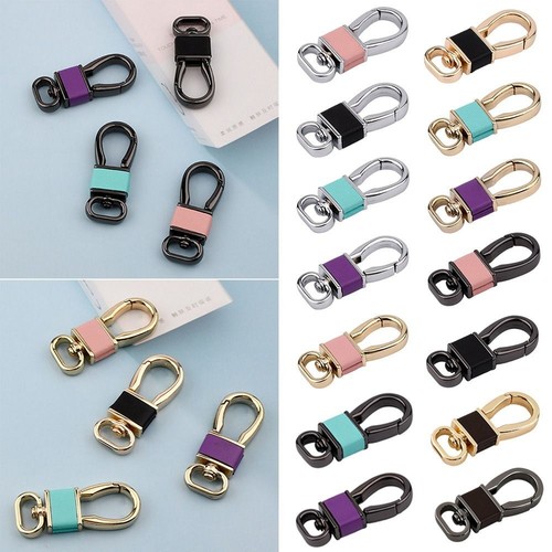 Fashion Leather Key Chain DIY Metal Hook Practical Trigger Clip Buckle ...