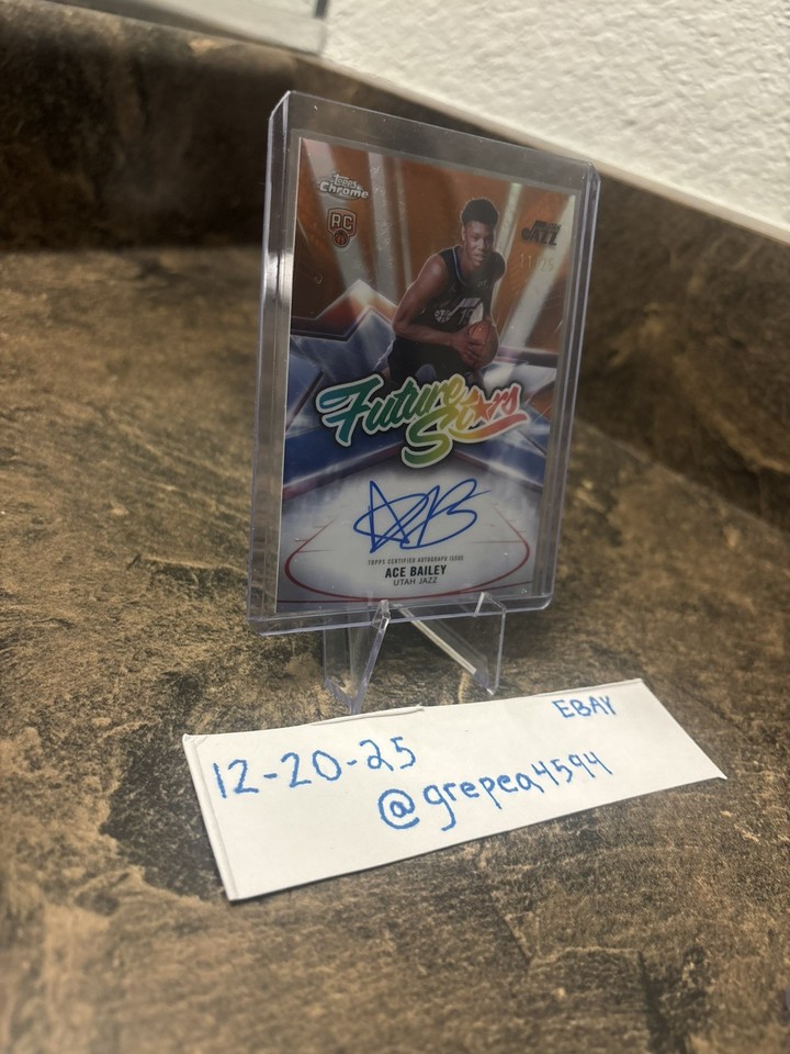 2025-26 Topps Ace Bailey Future Stars Orange Chrome On Card Auto Rookie ...