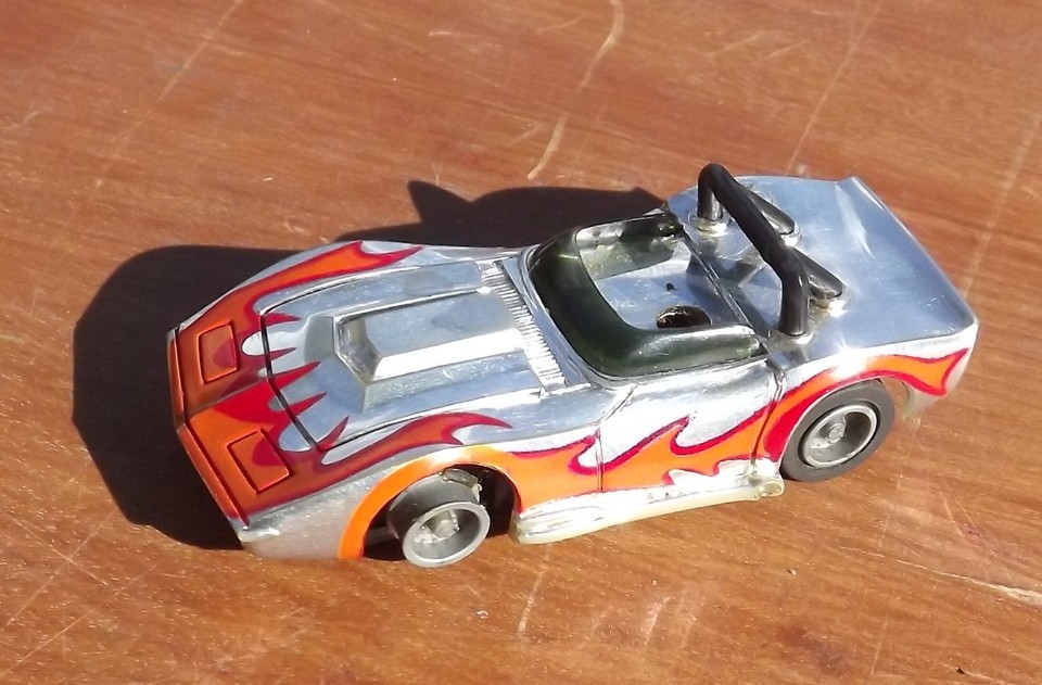 Tyco Pro Slot Car Corvette Roadster Chrome with Flames | eBay