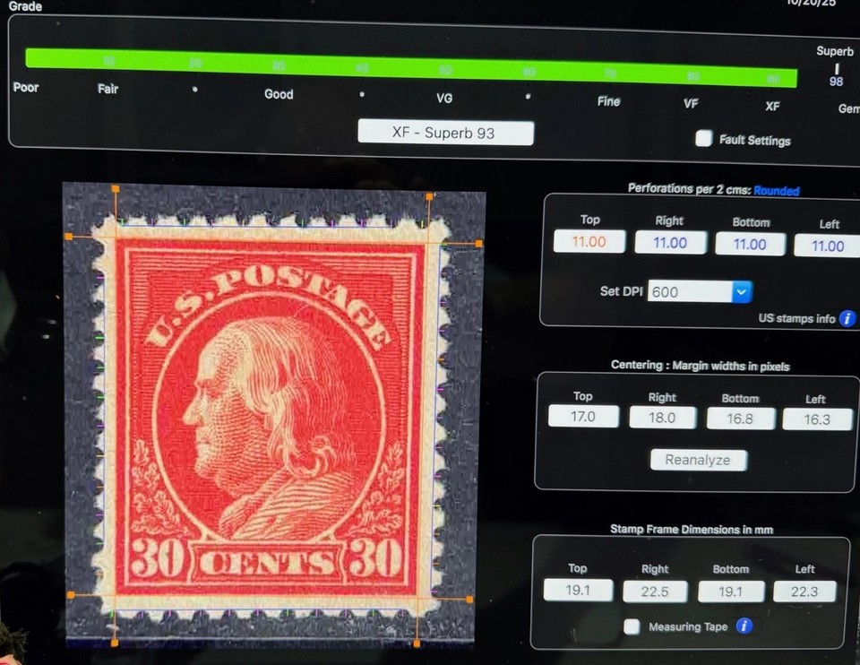 US Stamp Scott # 516 1917 Franklin 30 C Perf 11 MINT NH Premium Stamp ...