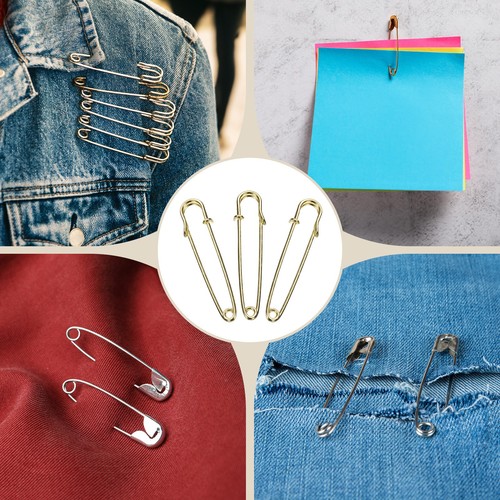 20pcs Safety Pins 57mm Electroplated Large Safety Pin for Clothes, Gold ...