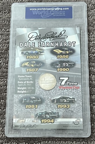 2001 Dale Earnhardt Amazing Mint Colorized Portrait Quarter Card Graded ...