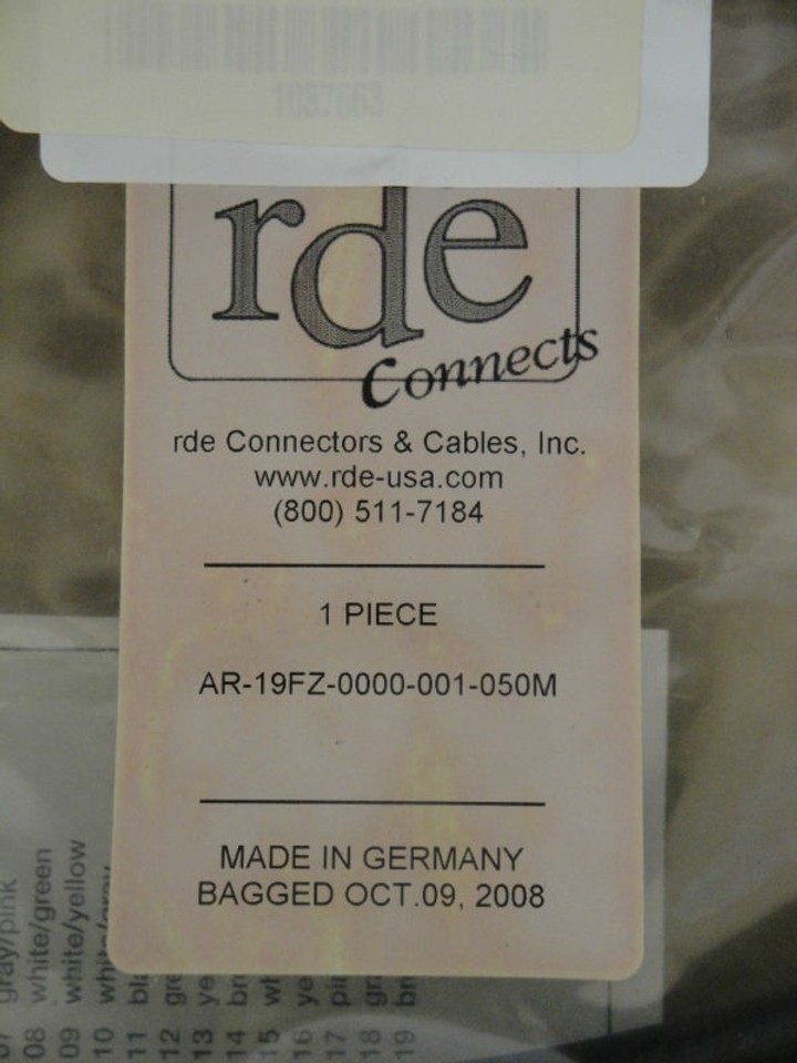 NEW SEALED RDE CONNECTS # AR-19FZ-0000-001-050M CABLE | eBay