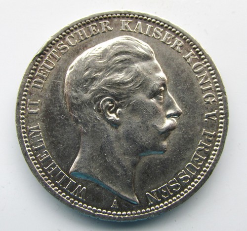 GERMAN 3 Mark 1912 A PRUSSIA KAISER WILHELM II EMPIRE Silver Coin | eBay